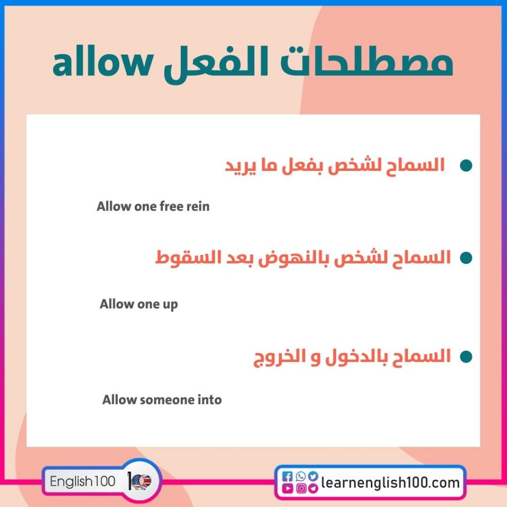 مصطلحات الفعل allow - - ما معناه؟ وكيف نستخدمه في المصطلحات؟ لنتعلم الآن!!